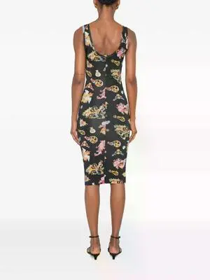 Versace Baroque Print Sleeveless Midi Dress