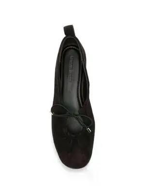 ADRIANNA FERETTI Suede Ballet Flats With Bow Detail