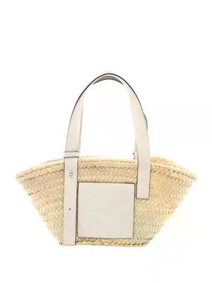 LOEWE Loewe Small Raffia Anagram Basket Tote Bag