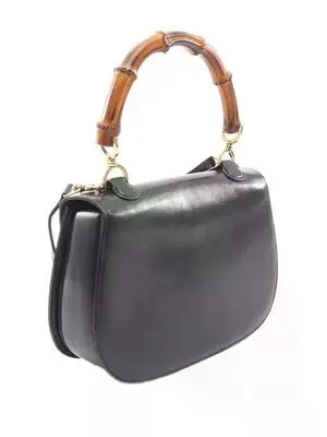 Gucci Calfskin Bamboo Night Satchel - Black