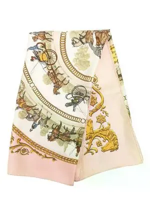 Hermès 2000-2026 La Promenade De Longchamps Silk Scarf 90 Scarves - Pink