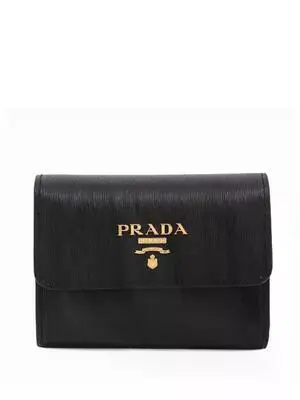 Prada 2010-2026 Vitello Move Compact Wallet Small Wallets - Black