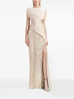 GEMY MAALOUF Asymmetrical Sequin-embellished Dress