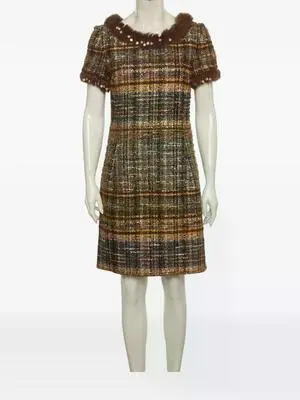 Oscar De La Renta Embellished Tweed Mini Dress