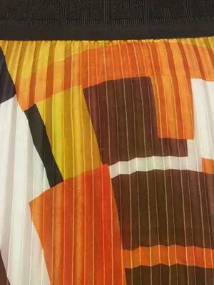 Carolina Herrera Abstract Print Pleated Midi Skirt