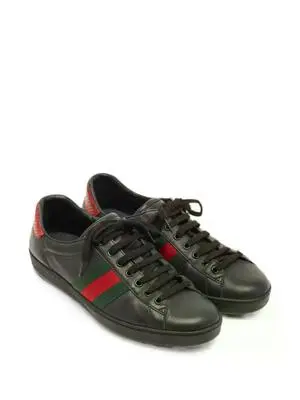 Gucci Ace Web Stripe Sneakers - Black