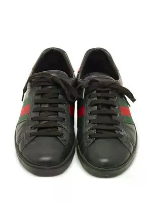 Gucci Ace Web Stripe Sneakers - Black