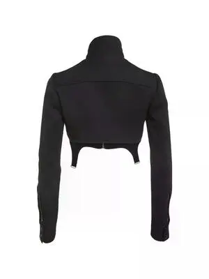 COURREGES Crepe Cropped Jacket - Black