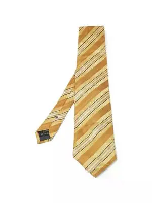 Ermenegildo Zegna Diagonal-striped Silk Tie - Yellow