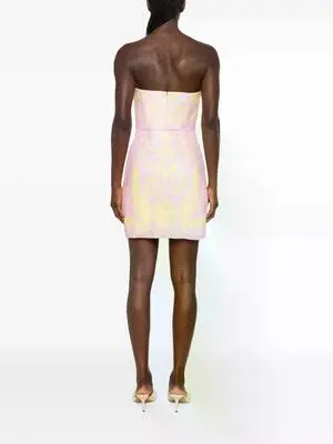 CALA DE LA CRUZ Jolie Strapless Graphic-print Mini Dress - Pink