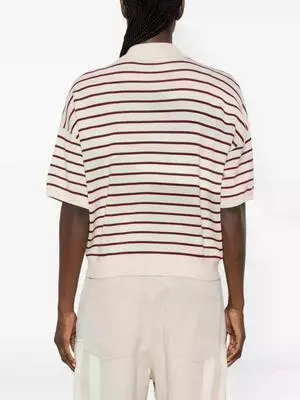 ROTATE BY BIRGER CHRISTENSEN Striped Short-sleeve Polo Top