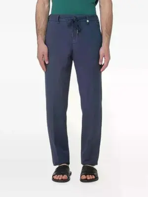 MYTHS Drawstring-waist Twill Chino Pants - Blue