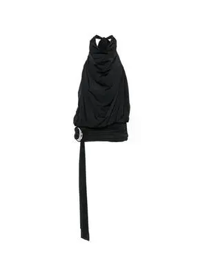 DE LA VALI Vida Ruched Detail Mini Dress - Black