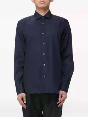 BROOKSFIELD Long-sleeve Poplin Shirt - Blue