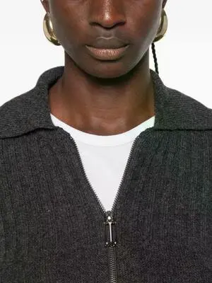 Victoria Beckham Ribbed-knit Zip-up Cardigan
