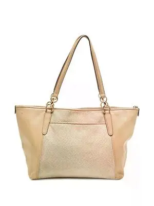 COACH Ava Canvas Calf Leather Tote Bag