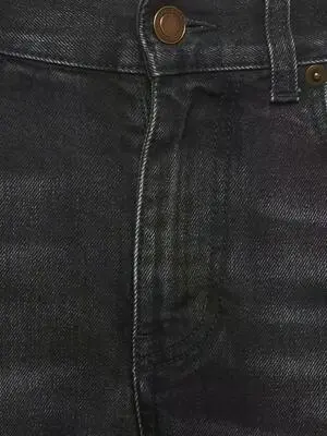 Saint Laurent Straight Leg Frayed Hem Jeans
