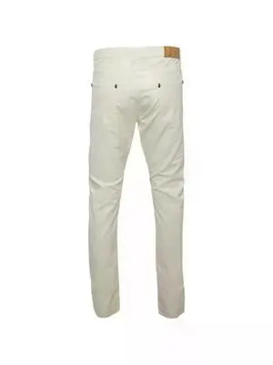 Roberto Cavalli Cream White Slim Fit Trousers