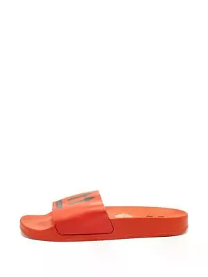 Off-White Double Arrow Rubber Pool Slides - Red