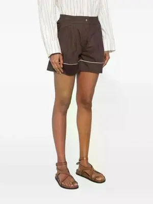 Moncler Logo Patch Shorts With Piped Trim