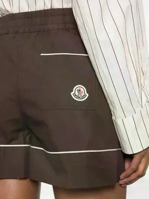 Moncler Logo Patch Shorts With Piped Trim