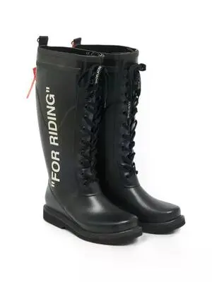 Off-White Quote Motif Lace-up Boots
