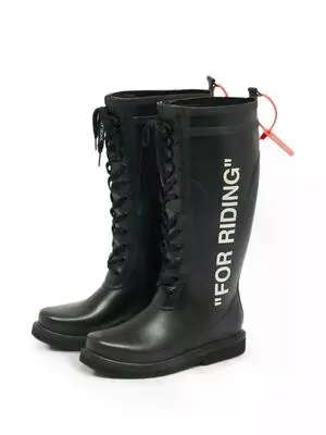 Off-White Quote Motif Lace-up Boots
