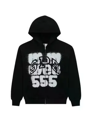 SP5DER Zip-up Hoodie - Black
