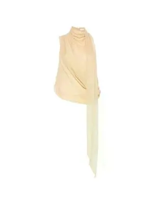 DE LA VALI Menorca Draped Top - Yellow