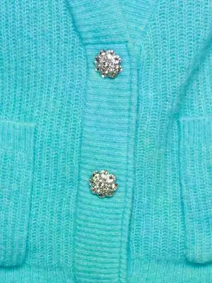 GANNI Ribbed Knit V-neck Cardigan