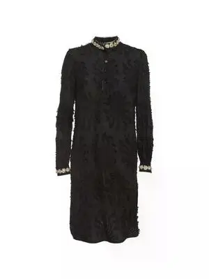 Roberto Cavalli Embellished Cotton Mini Dress - Black