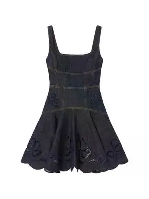 SELF-PORTRAIT Bow-embroidered Mini Dress