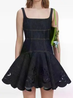 SELF-PORTRAIT Bow-embroidered Mini Dress