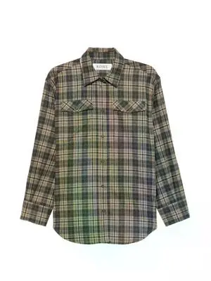 RÓHE Checked Overshirt - Brown