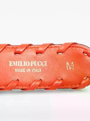 Emilio Pucci Abstract Print Whipstitch Round Buckle Belt