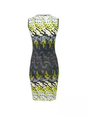 Roberto Cavalli Sleeveless Graphic Print Mini Dress - Yellow