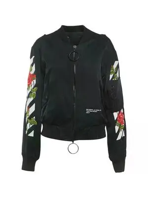 Off-White Rose Embroidered Bomber Jacket