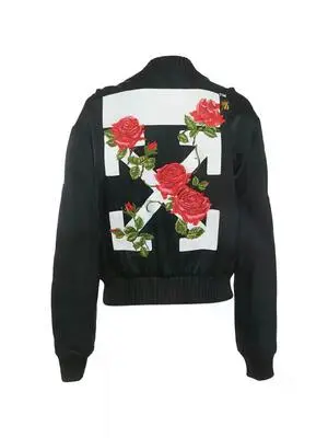 Off-White Rose Embroidered Bomber Jacket