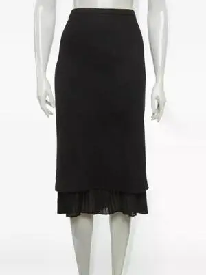 Max Mara Plissé-trim Pencil Midi Skirt
