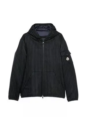 Moncler Pinstripe Hooded Jacket - Blue