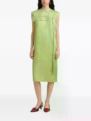 Marni Silk Cloqué Dress With Bloomline Print