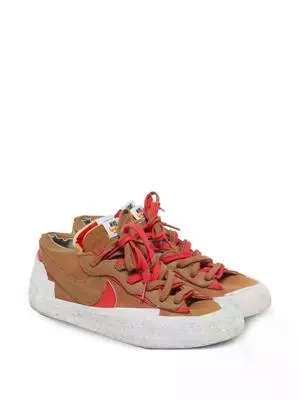 Nike X Sacai Blazer Leather And Suede Lace Up Sneakers