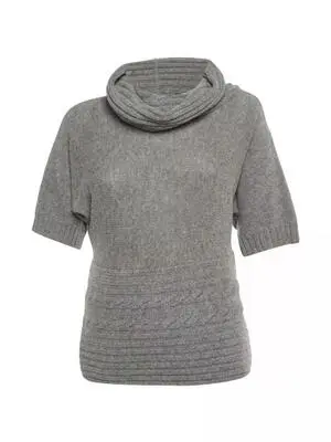 Max Mara Mock Neck Short Sleeve Sweater