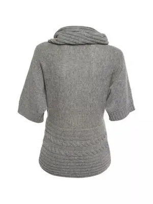 Max Mara Mock Neck Short Sleeve Sweater