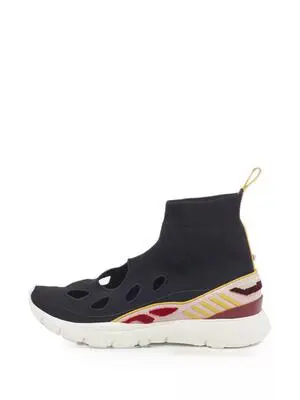 Valentino Garavani Rockstud Detail Cut-out Sock Sneakers - Black