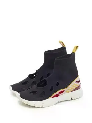 Valentino Garavani Rockstud Detail Cut-out Sock Sneakers