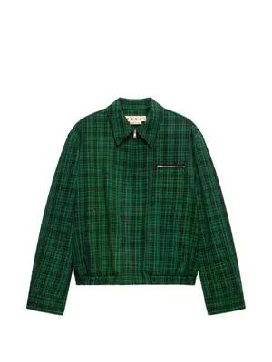 Marni Checked Wool-gabardine Jacket