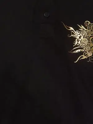 Versace Logo Tiger-print Polo Shirt