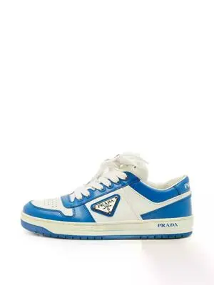 Prada Downtown Leather Sneakers - Blue
