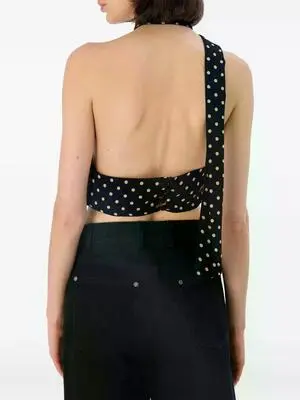 OCCLEUS Polka Dot Halter Neck Top